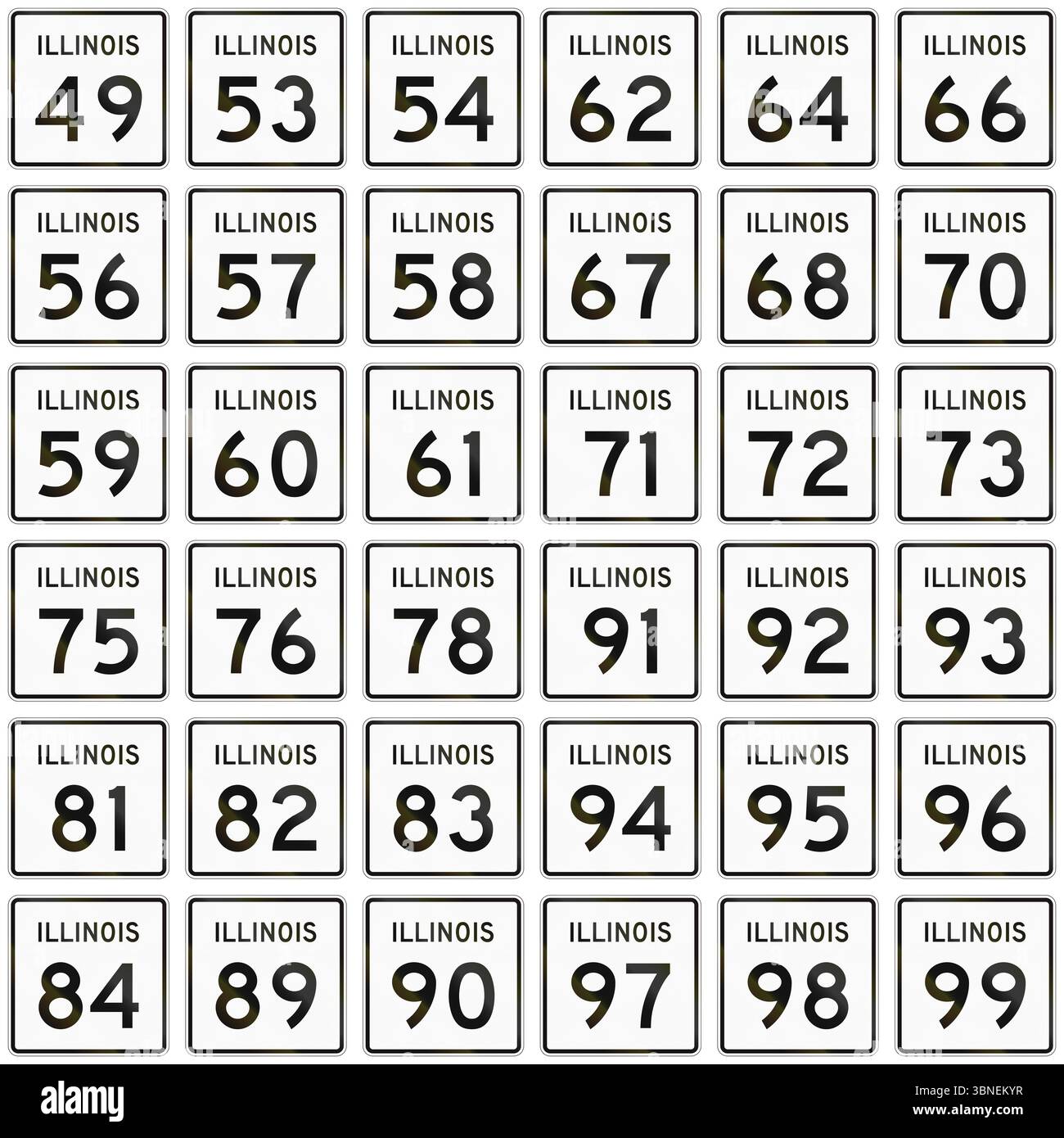 Collection of Illinois Route shields used in the United States Stock ...