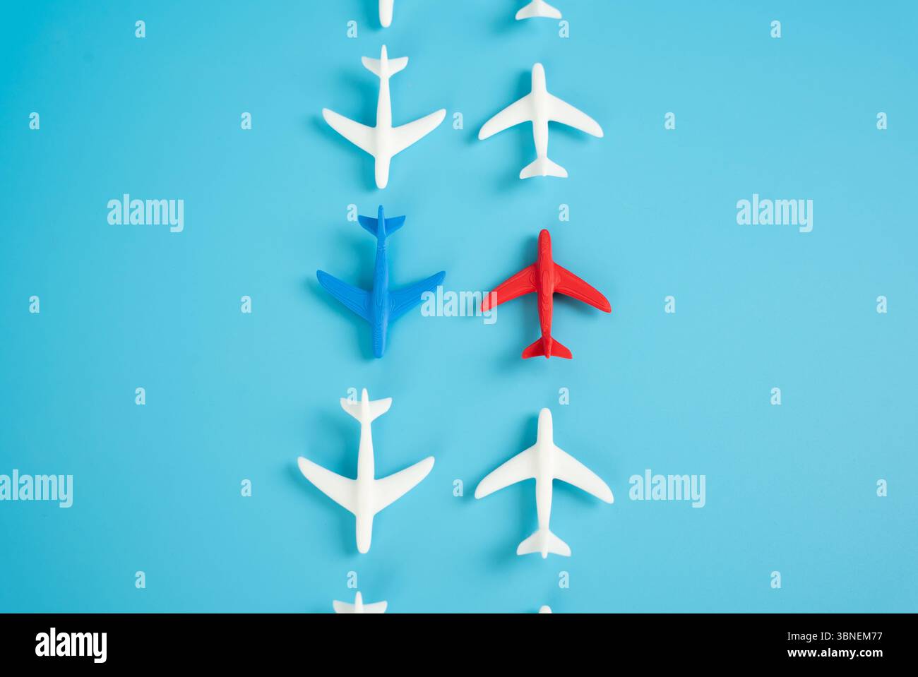 Two planes and two oppositely directed flows of aircraft. Competition ...
