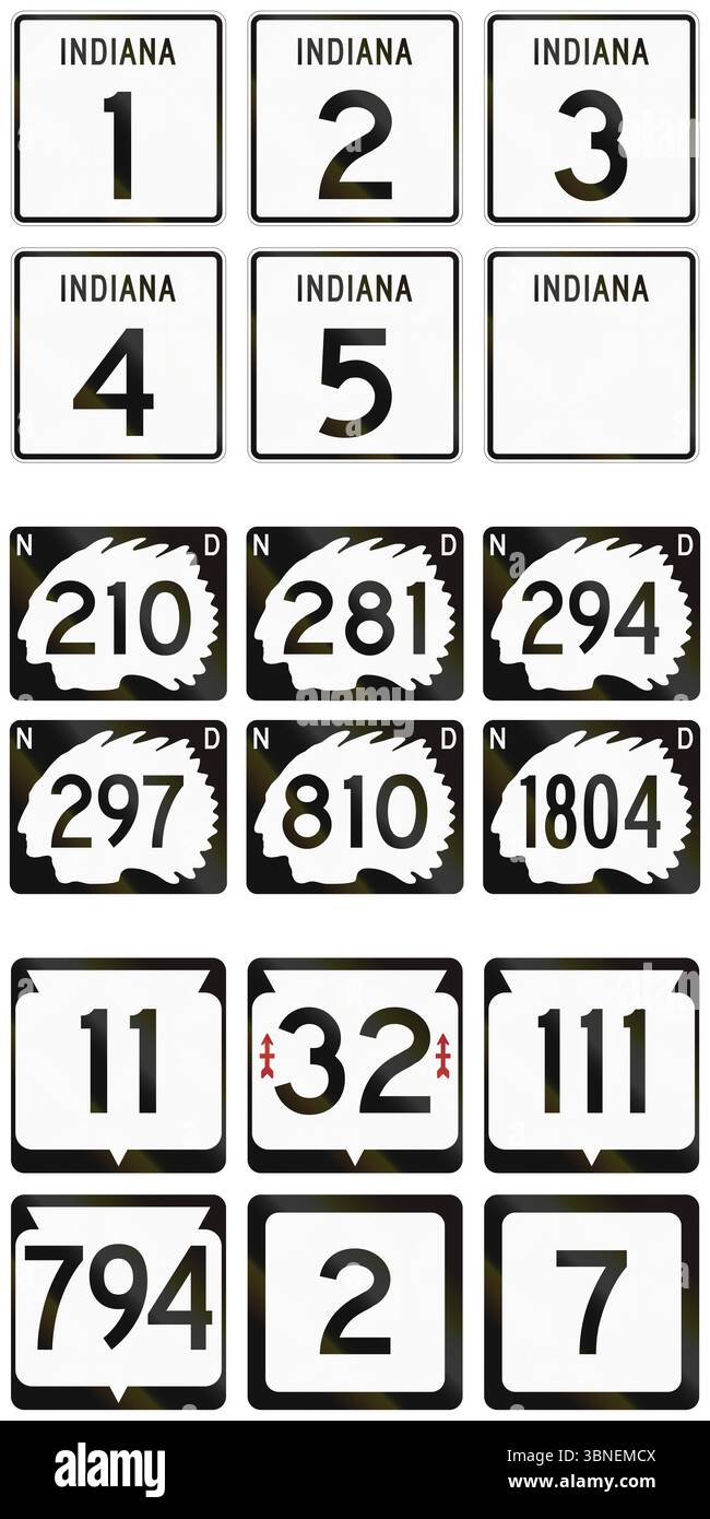 Collection of Route shields in different states of the US Stock Photo ...
