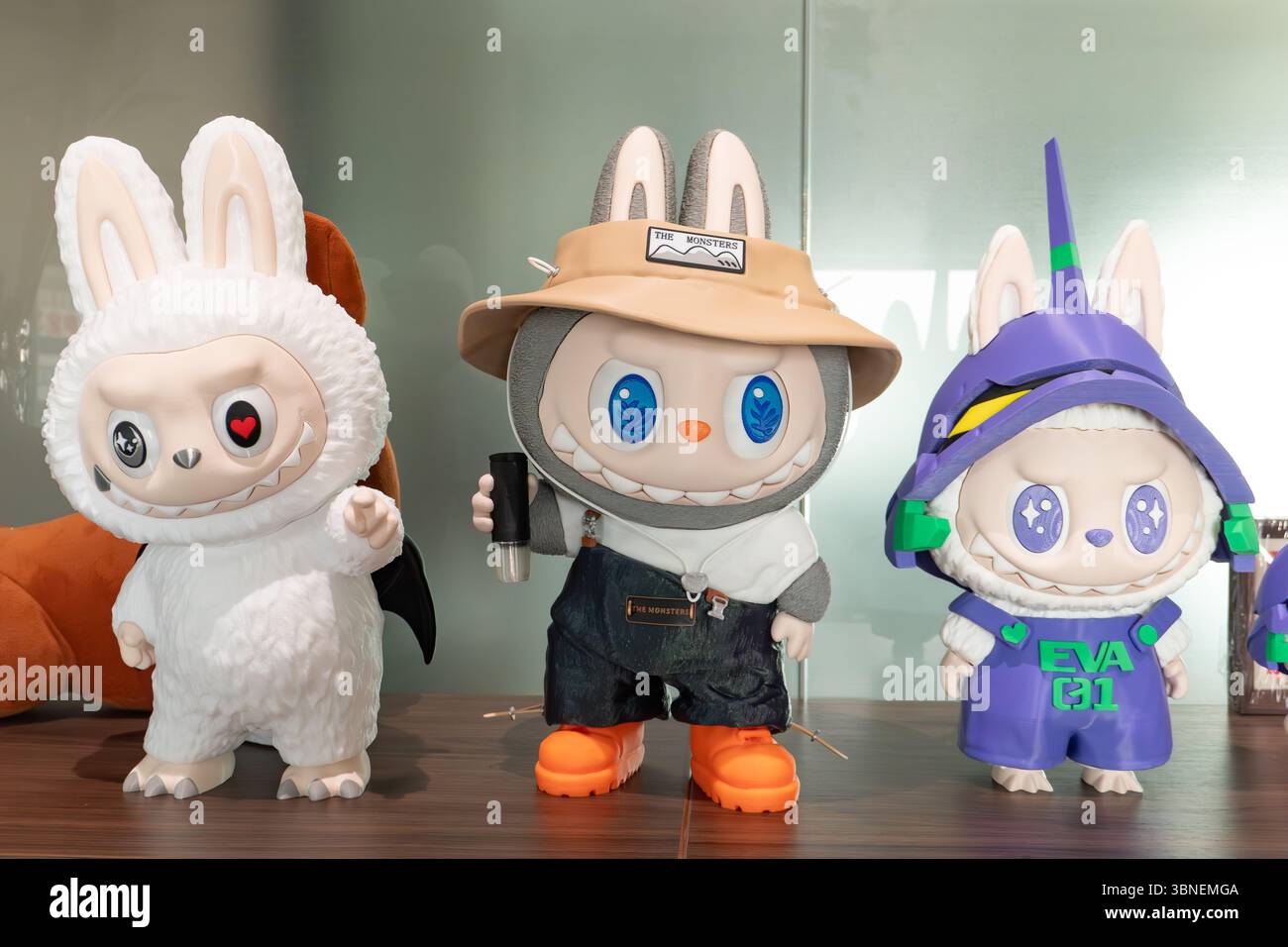 ZHONGSHAN GUANGDONG China-June 28 2025: different Labubu Pop Mart dolls ...