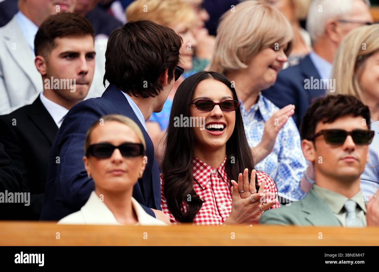 Olivia Rodrigo and Louis Partridge in the Royal Box on day three of the ...