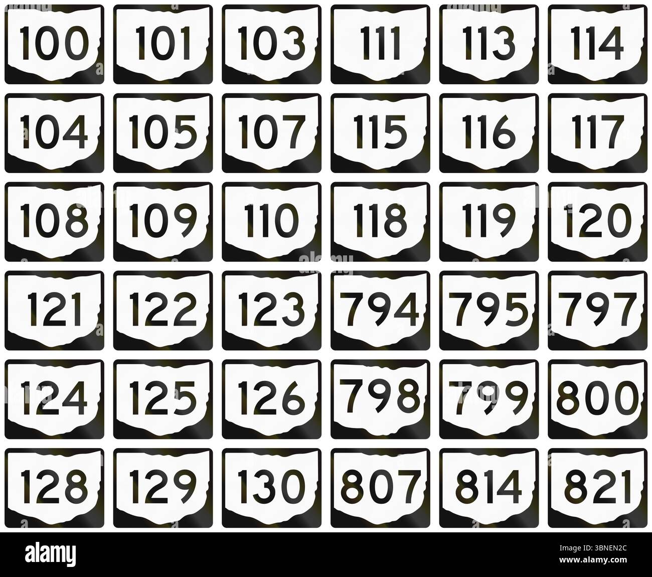 Collection of Ohio Route shields used in the United States Stock Photo ...