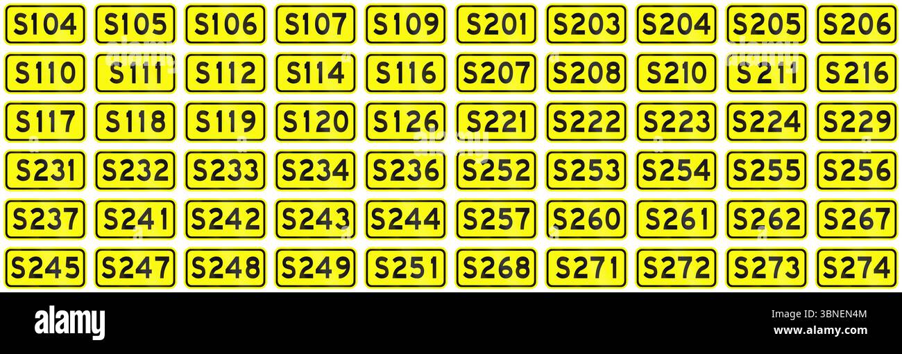 Collection of Chinese numbered provincial road markers Stock Photo - Alamy