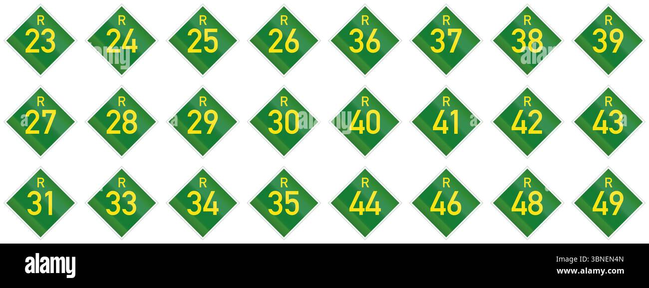 Collection of South African Provincial route signs Stock Photo - Alamy