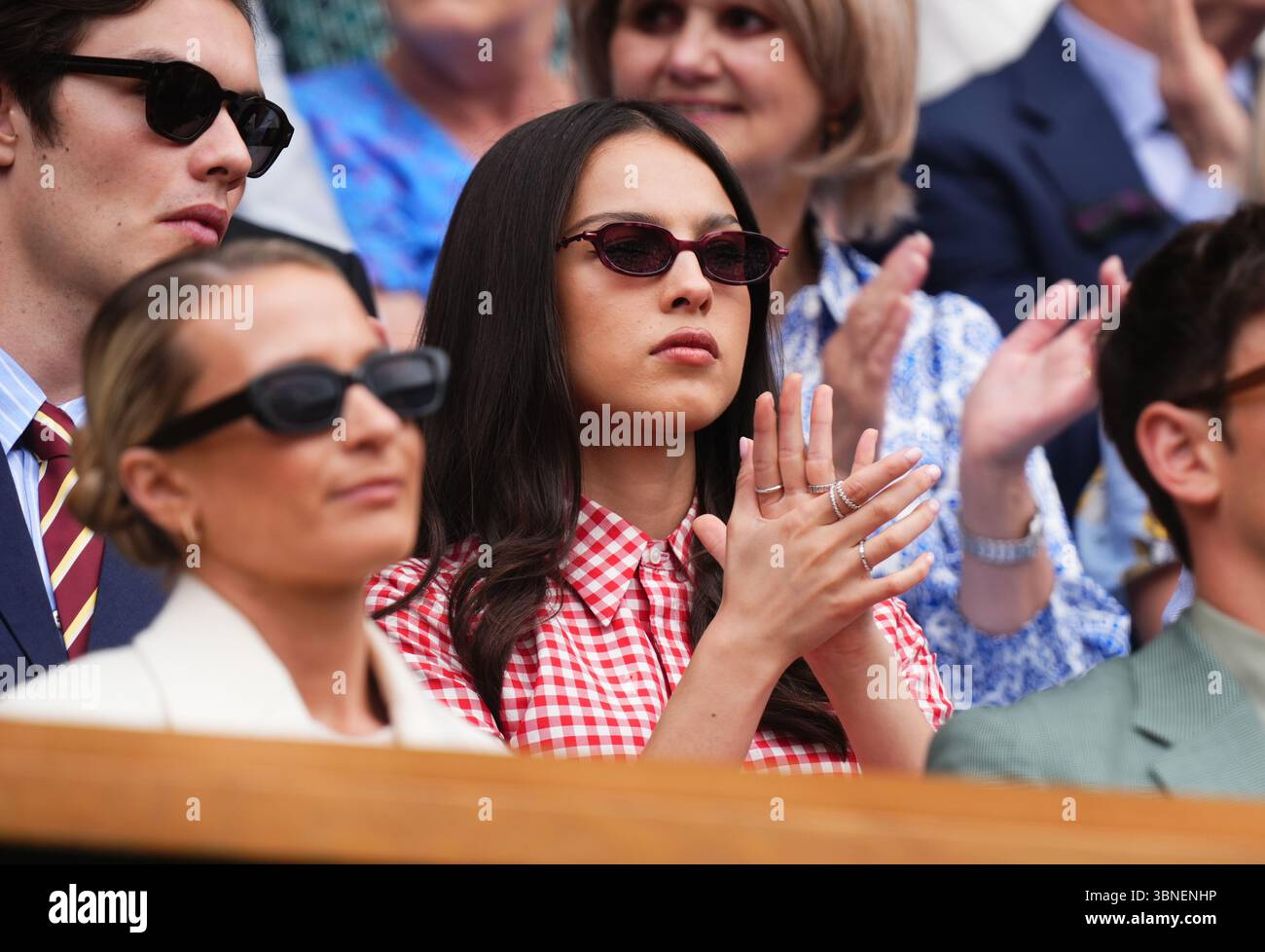 Olivia Rodrigo and Louis Partridge in the Royal Box on day three of the ...