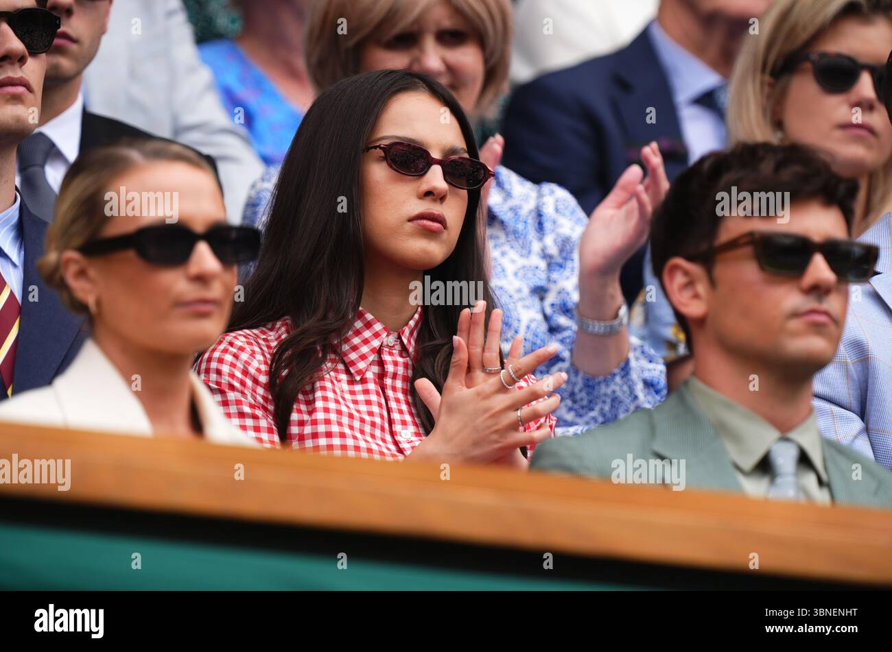 Olivia Rodrigo in the Royal Box on day three of the 2025 Wimbledon ...