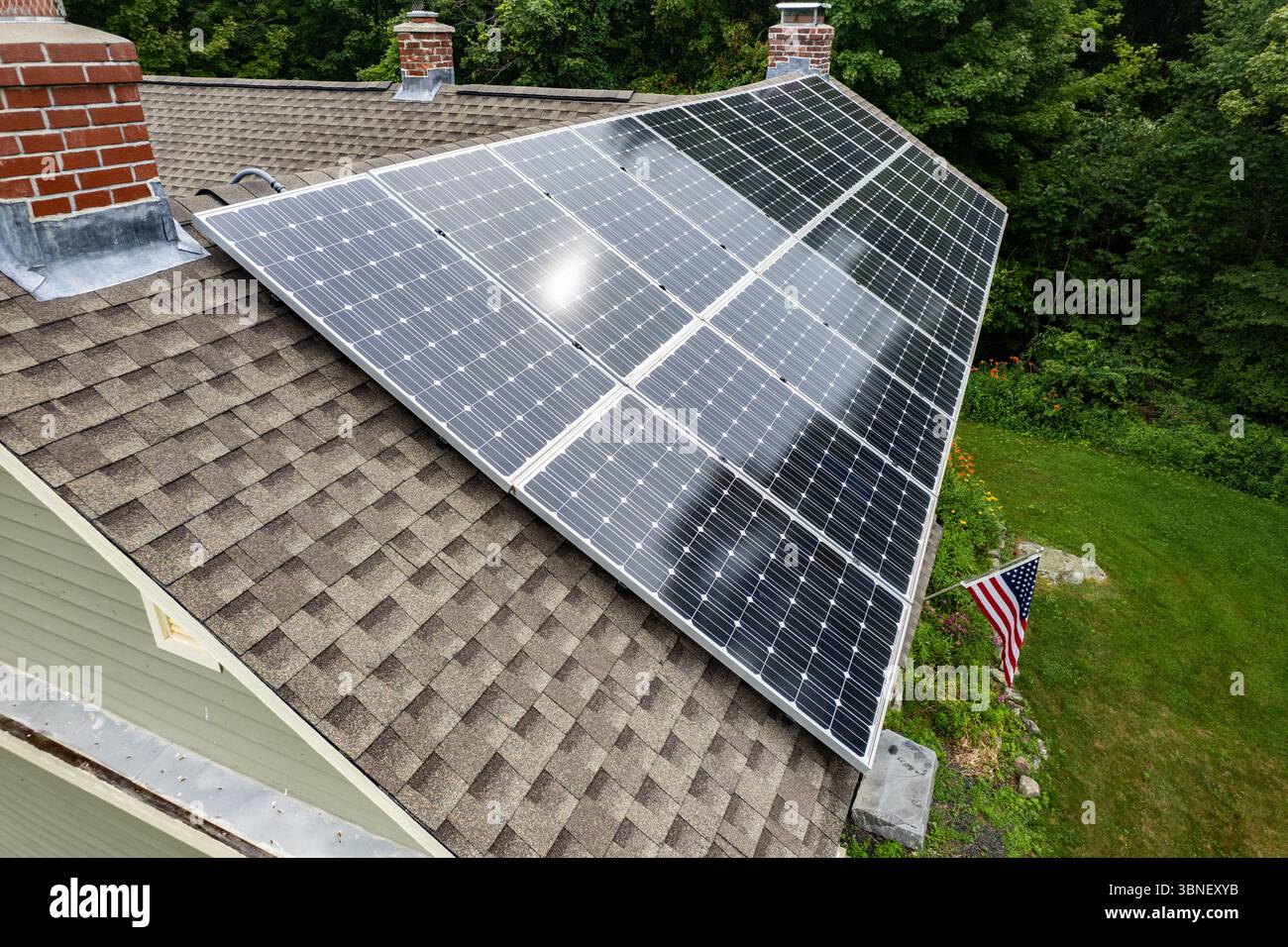 Aerial view rooftop solar panels hi-res stock photography and images ...