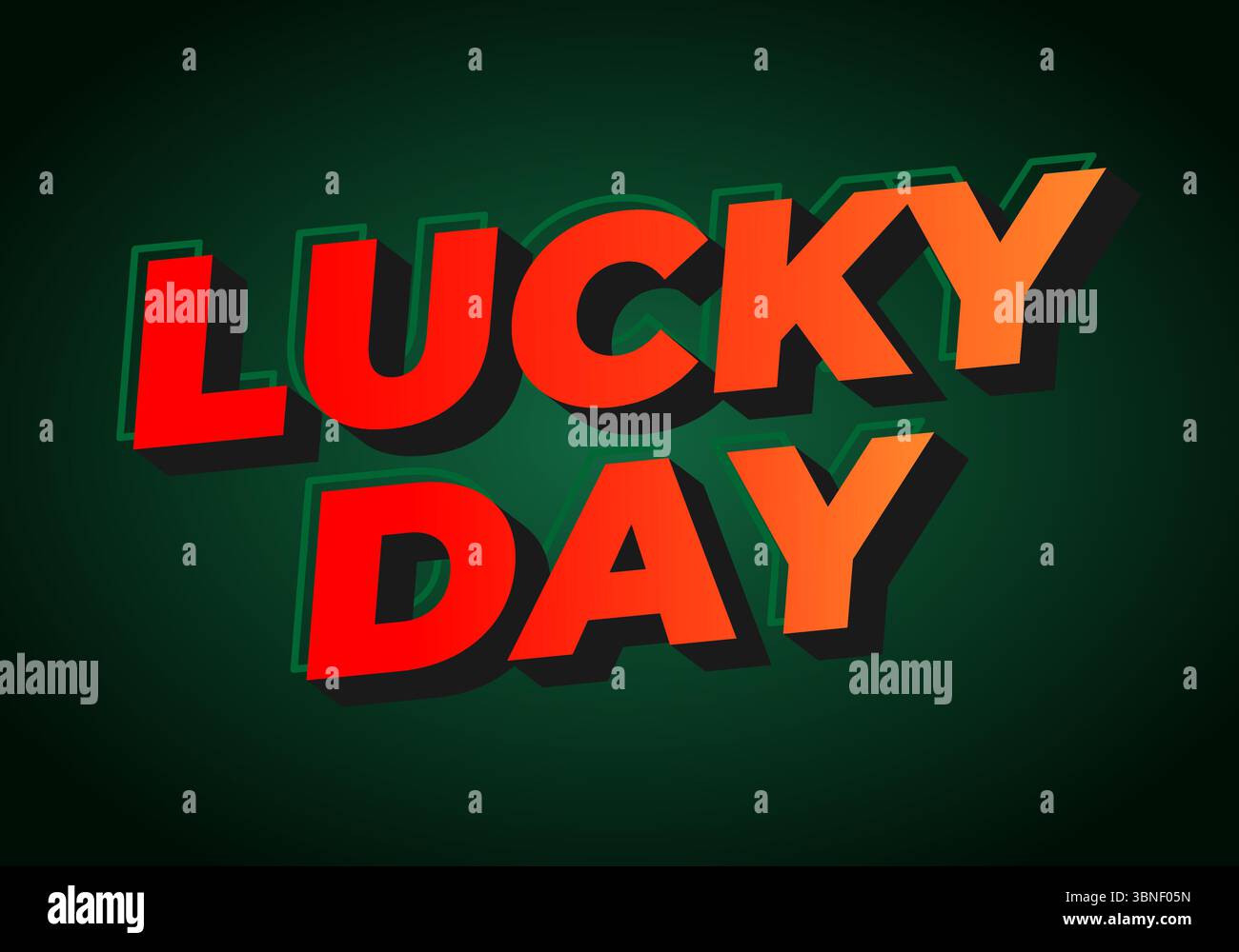 A vibrant graphic design featuring the words LUCKY DAY in bold, 3D ...