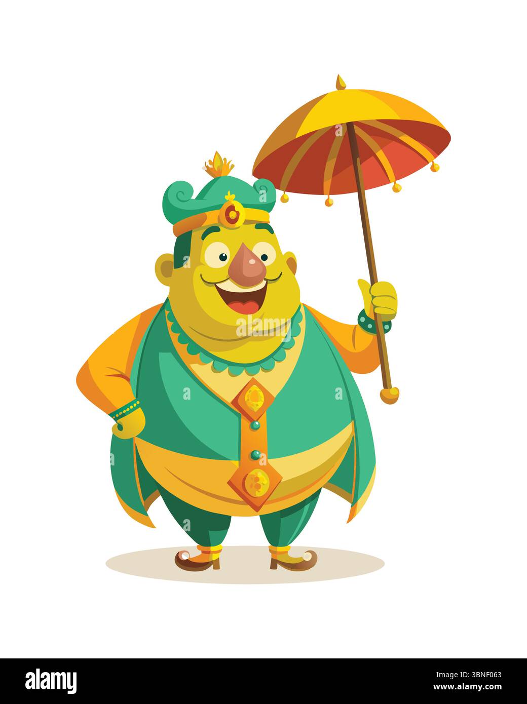 "Cartoon King with Umbrella Character Illustration Stock Vector Image ...