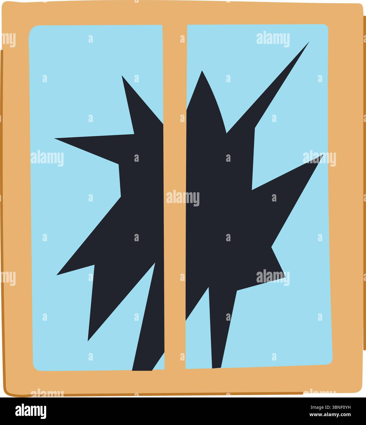 draft broken wood windows cartoon vector illustration Stock Vector ...