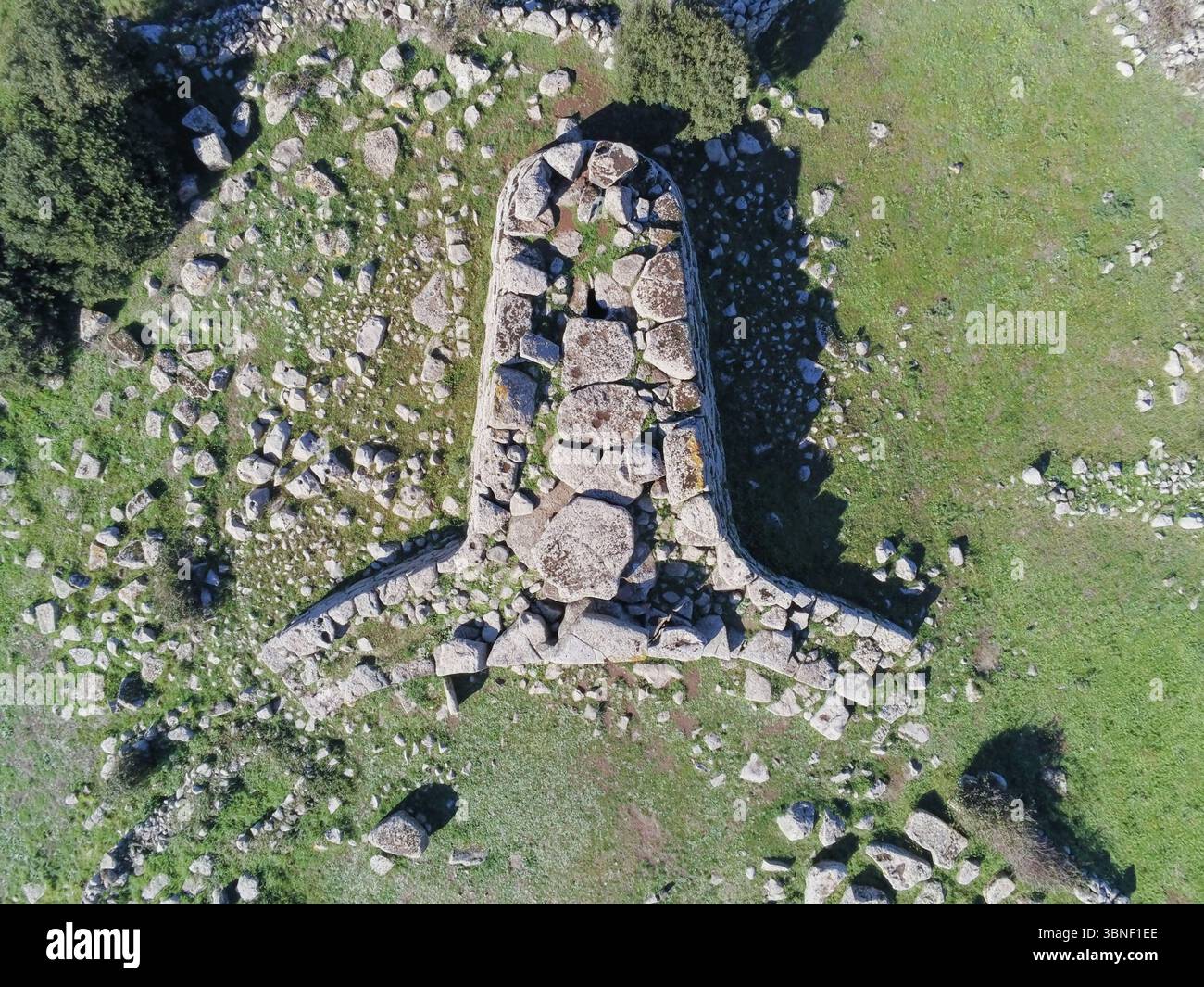 Prehistoric gallery grave at the archaeological site of Sa domu de s ...