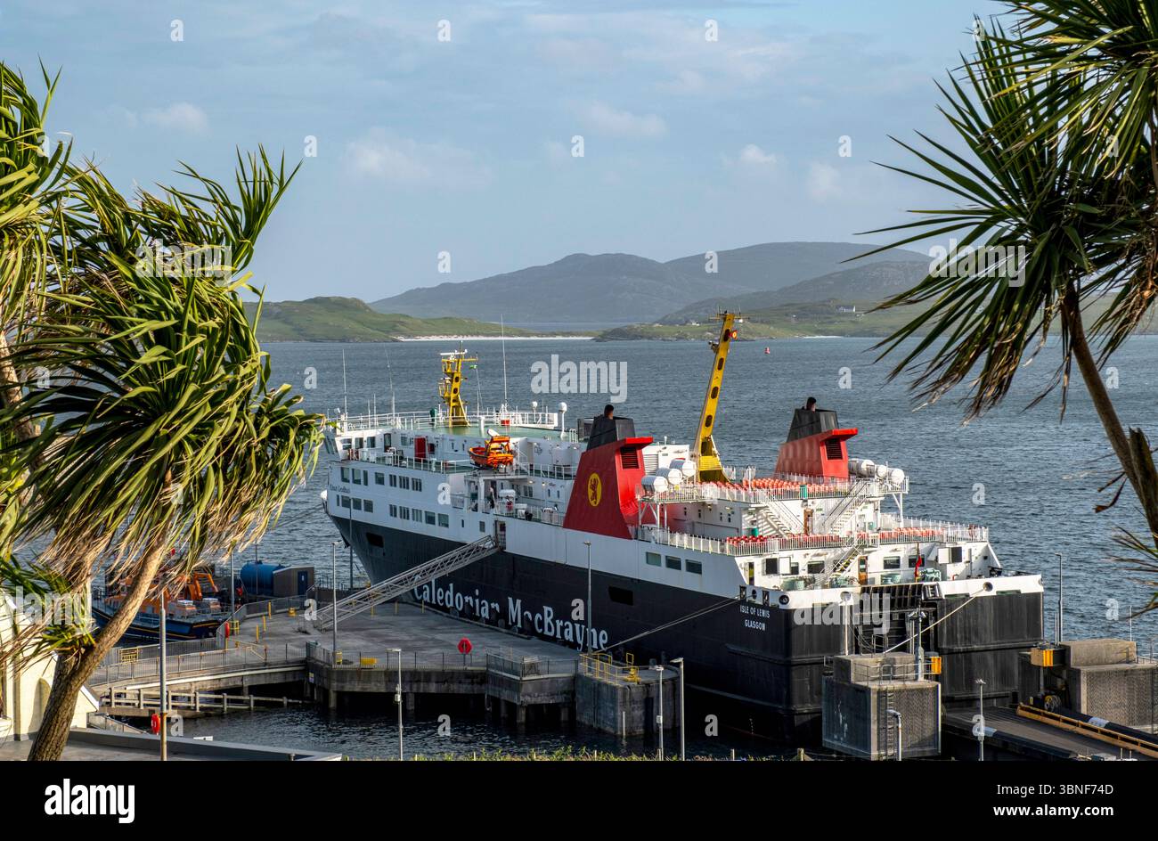 Caledonian MacBrayne ferry Isle of Lewis docked in Castlebay Isle of ...
