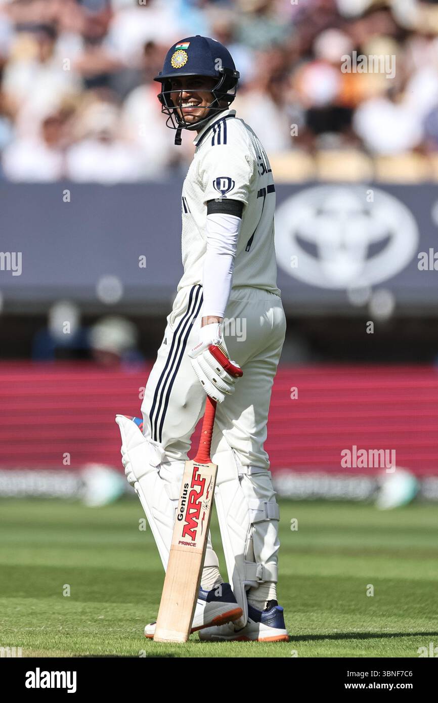 India captain Shubman Gill during the 2nd Rothesay Test Match Day 1 ...