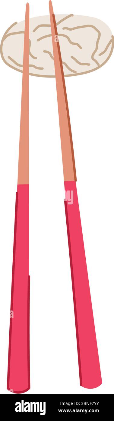 utensil chopstick rest cartoon vector illustration Stock Vector Image ...