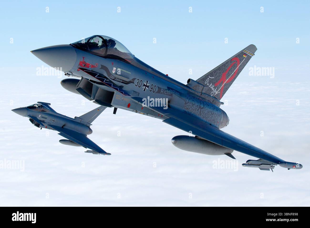 German Luftwaffe Eurofighter EF‑2000 Typhoon S fighters, tail numbers ...