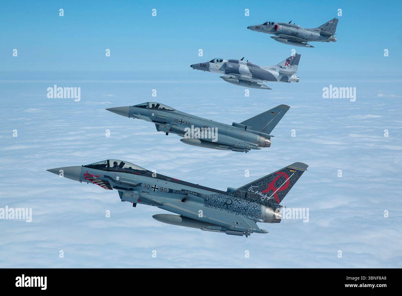 The Luftwaffe Eurofighter EF-2000 Typhoon S (registrations 3090 and ...