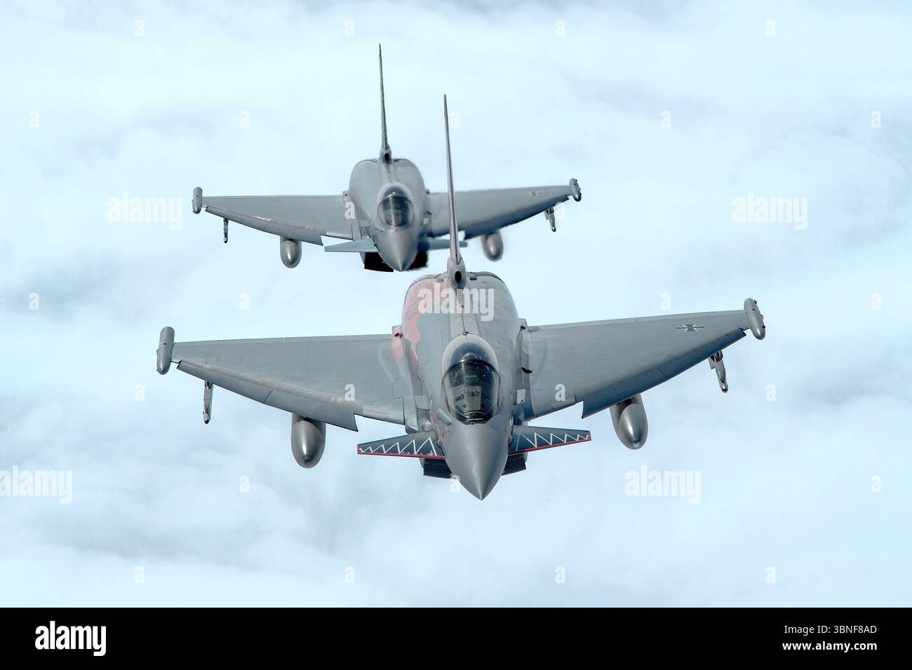 The Eurofighter EF-2000 Typhoon S aircraft, tail numbers 3090 and 3033 ...