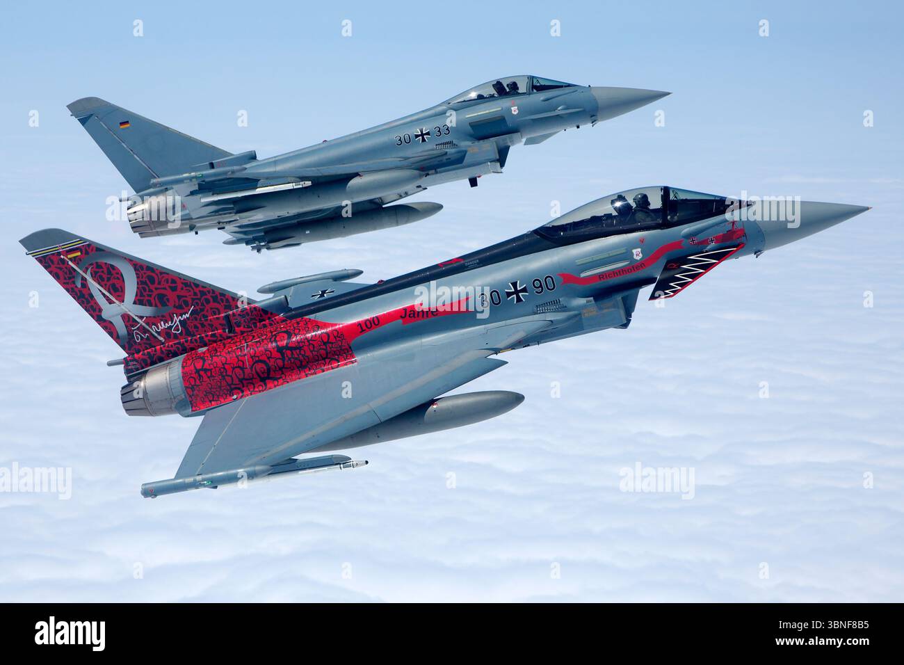 Two Luftwaffe Eurofighter EF‑2000 Typhoon S jets, including reg. 30+90 ...