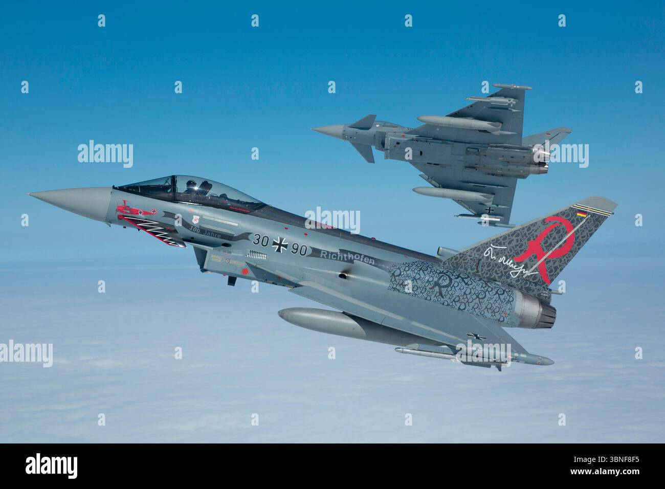 The Luftwaffe's Eurofighter EF-2000 Typhoon S aircraft, tail numbers ...