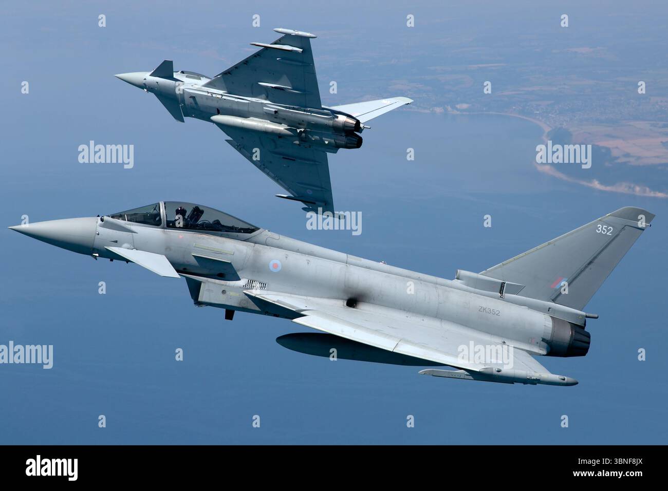 The Royal Air Force's Eurofighter Typhoon FGR4 aircraft, registration ZK352 and ZK363 ...