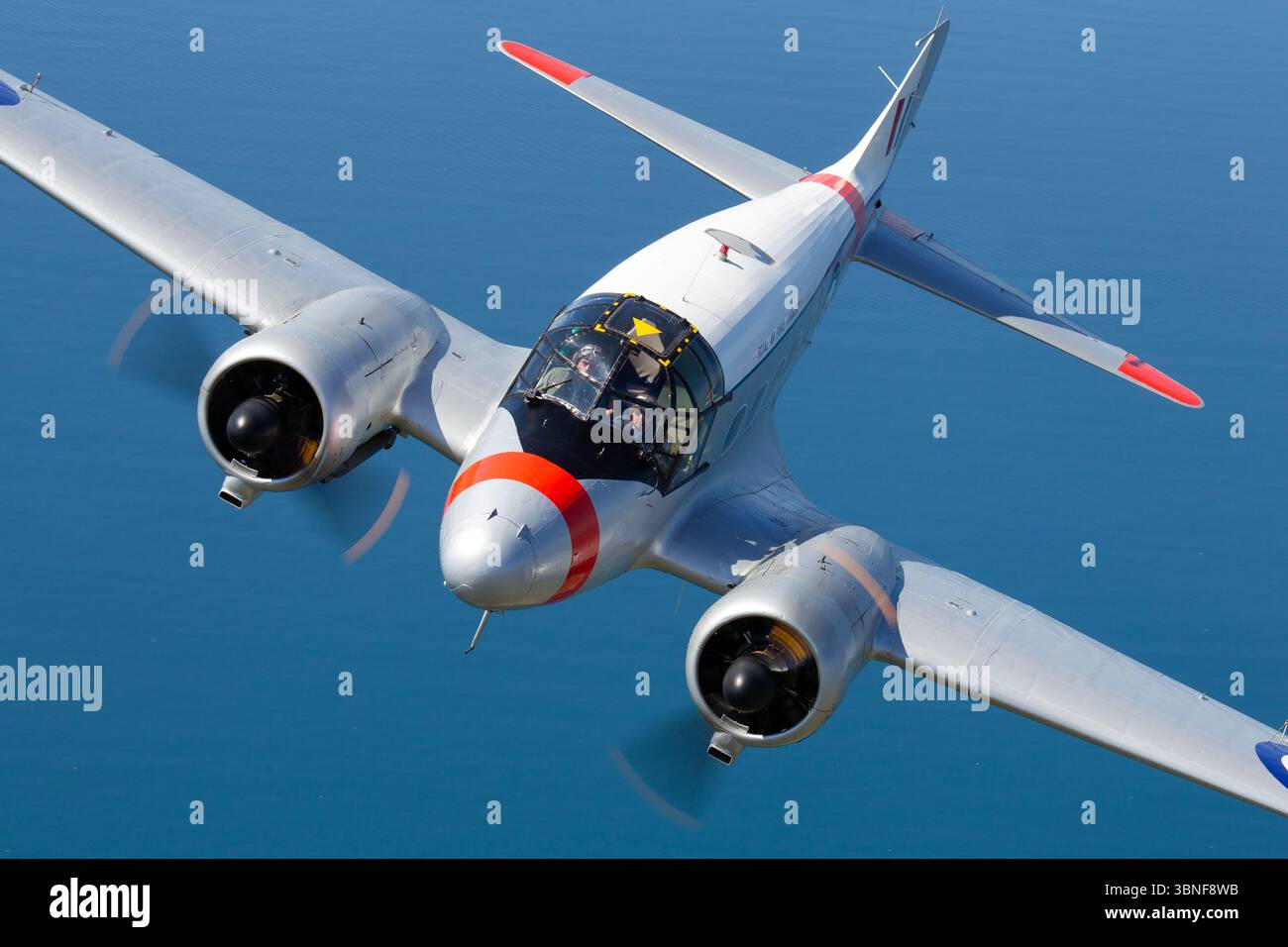 The Avro 652A Anson C19/2, registered G-AHKX, captured flying over ...