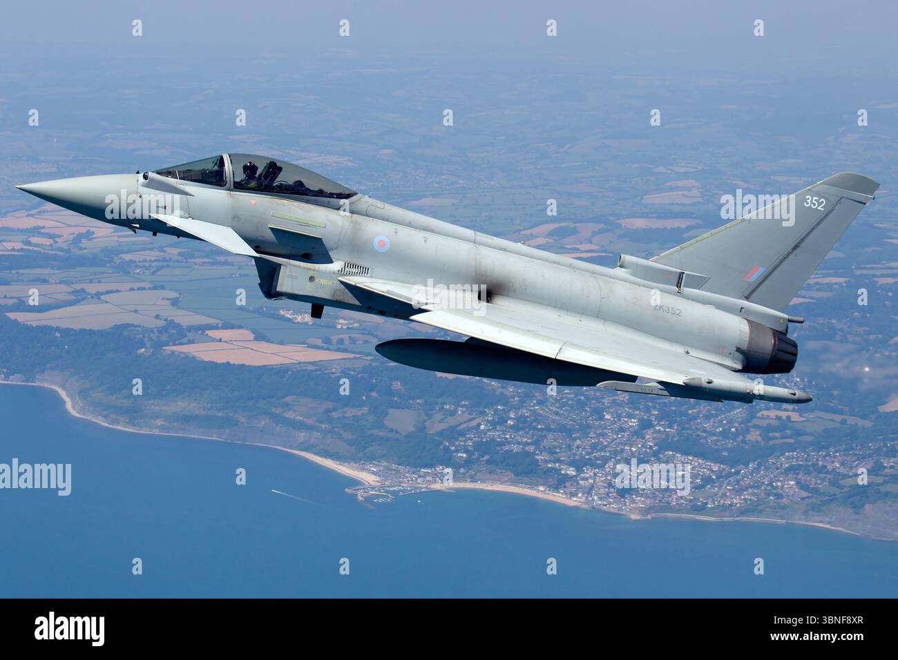 The Royal Air Force Eurofighter EF-2000 Typhoon FGR4, tail number ZK352, captured at Yeovilton ...