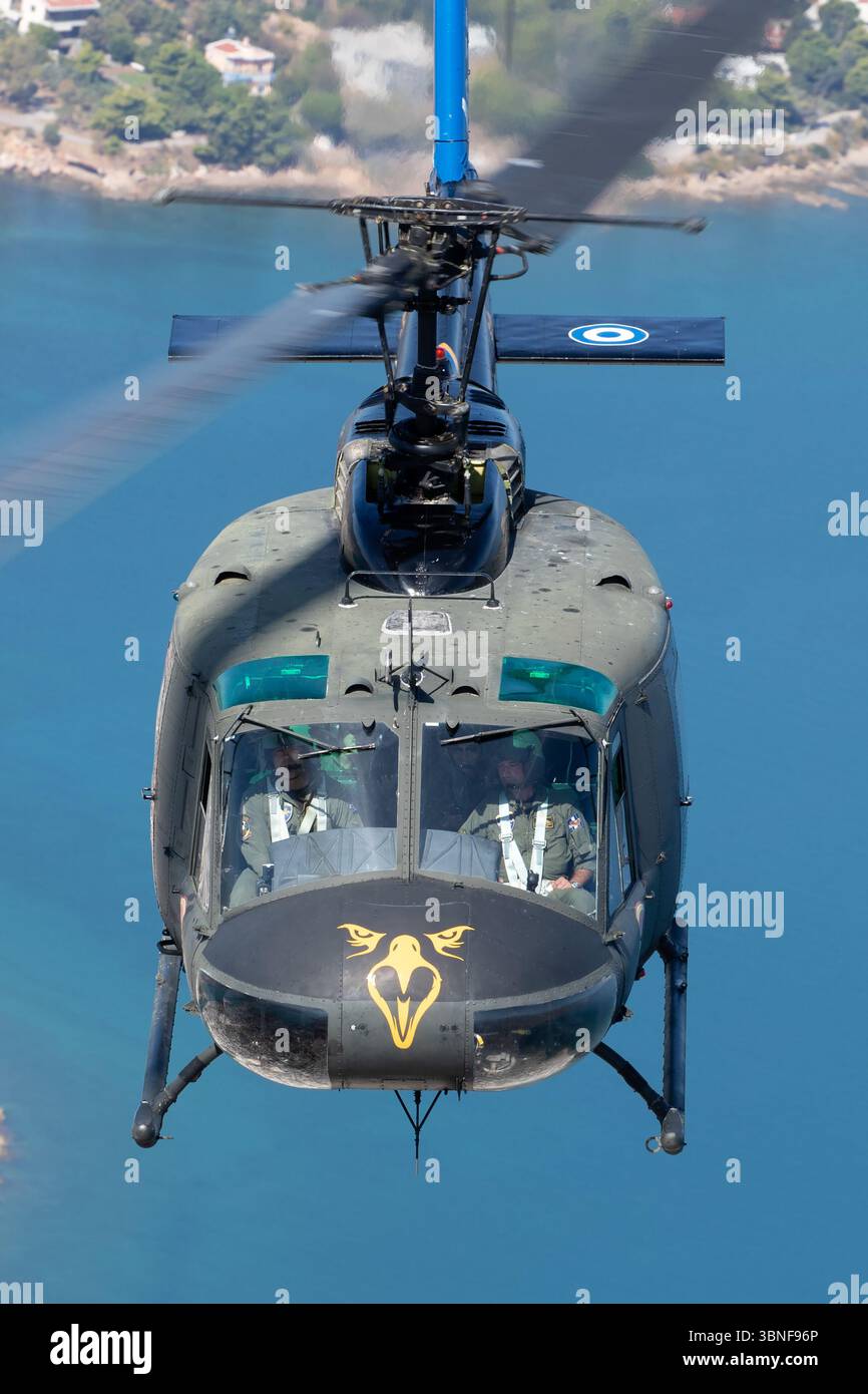 The Greek Hellenic Army UH-1H Iroquois, registration ES611, in its ...