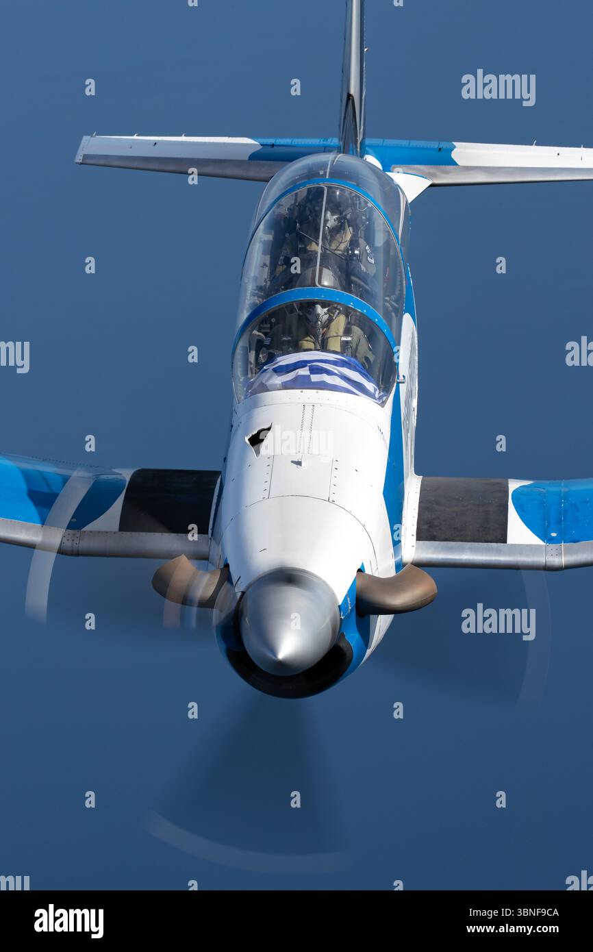 The Hellenic Air Force Raytheon T-6A Texan II is a turboprop trainer ...