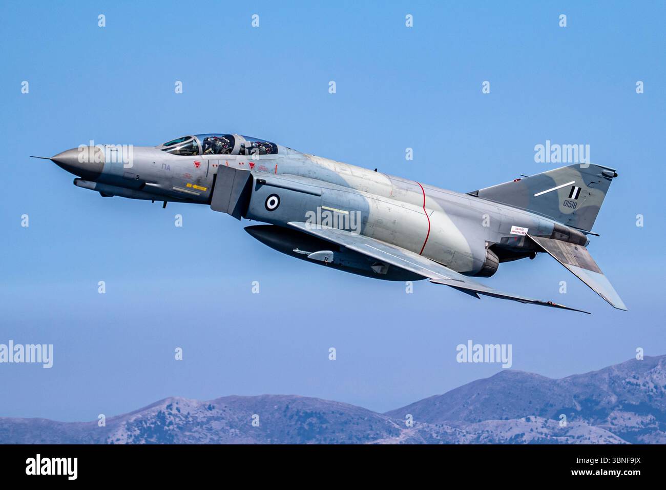The Greek Hellenic Air Force's McDonnell Douglas F-4E AUP Phantom II, tail number 01518, is a ...