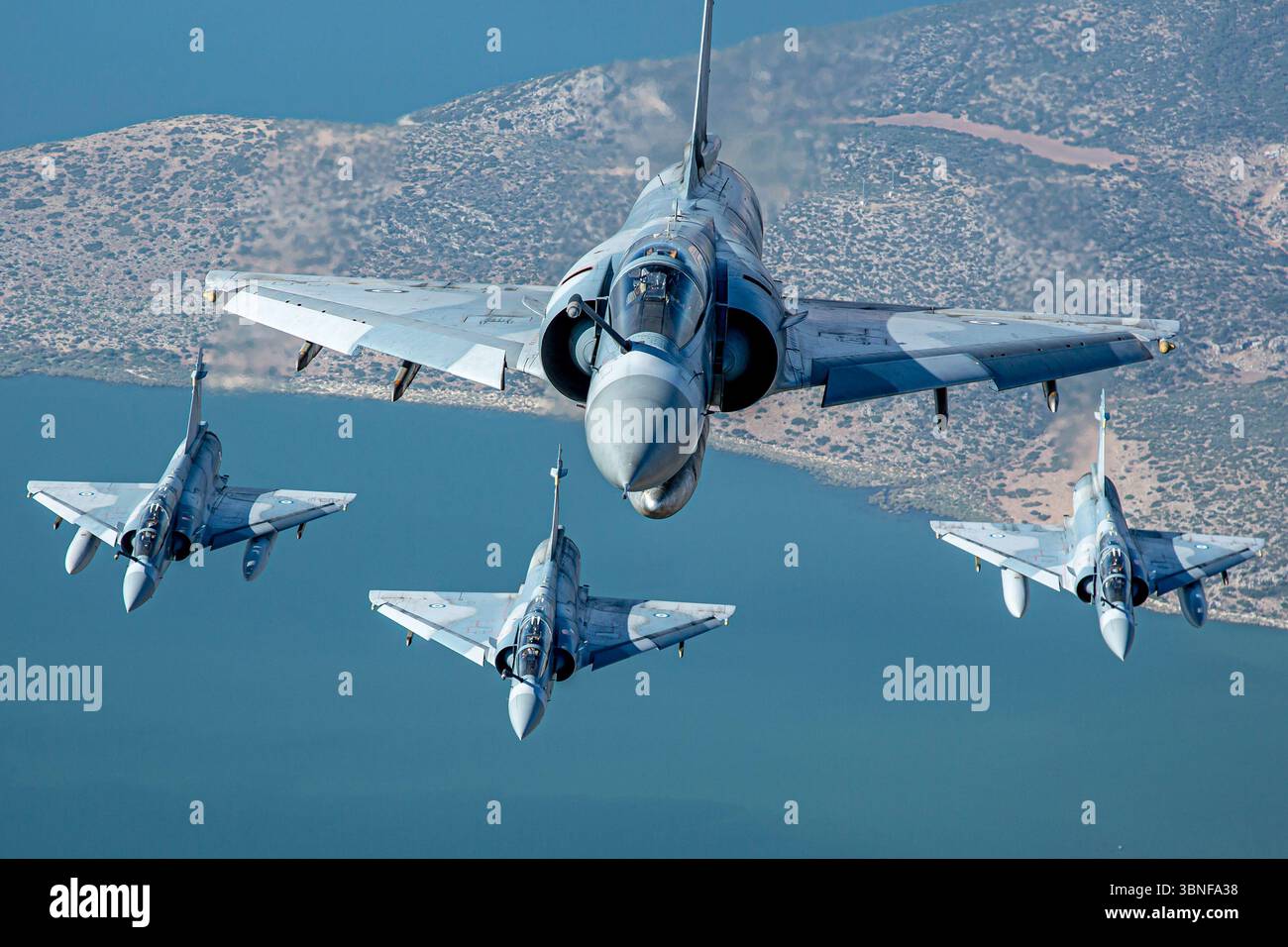 The Dassault Mirage 2000-5BG aircraft, in formation, shows the advanced ...
