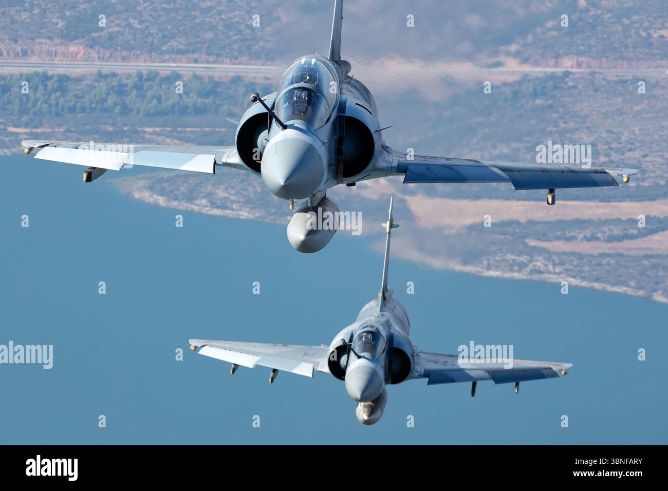 Two Dassault Mirage 2000-5BG fighters, registered 507 and 242, perform ...