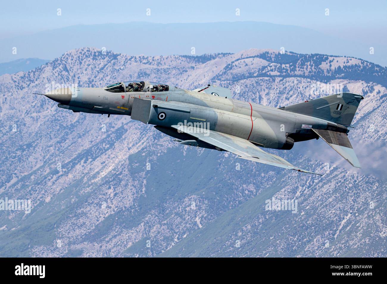 The Greek Hellenic Air Force's McDonnell Douglas F-4E AUP Phantom II, tail number 01518, is a ...