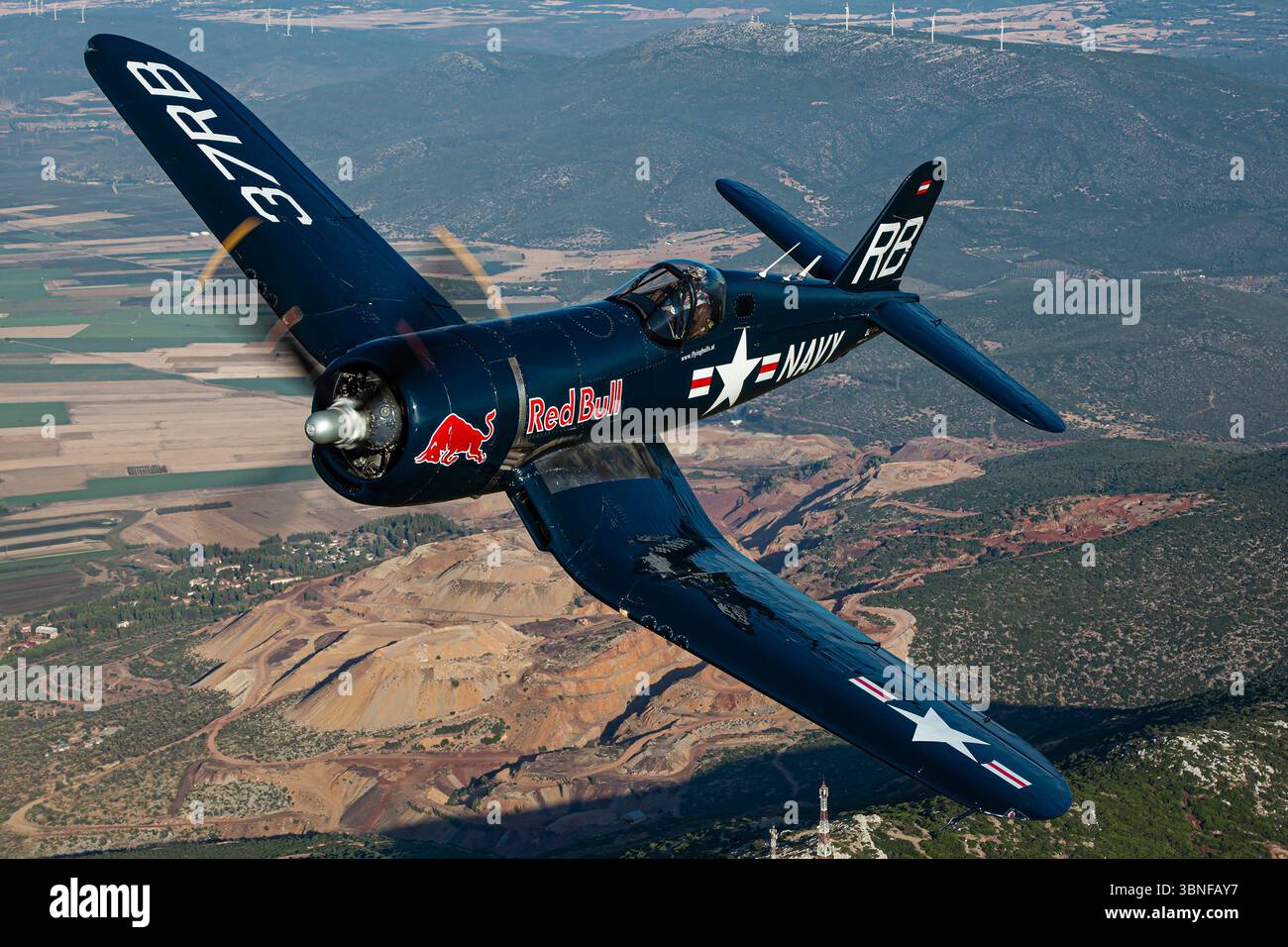 The Vought F4U-4 Corsair, with registration OE-EAS and military code ...