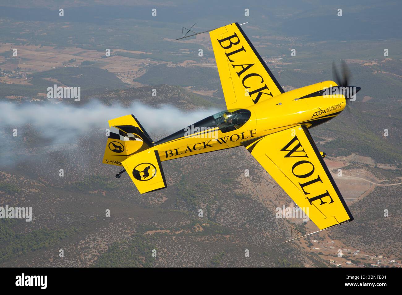 Side profile of the Extra EA‑330SC aerobatic aircraft “Black Wolf” (F ...