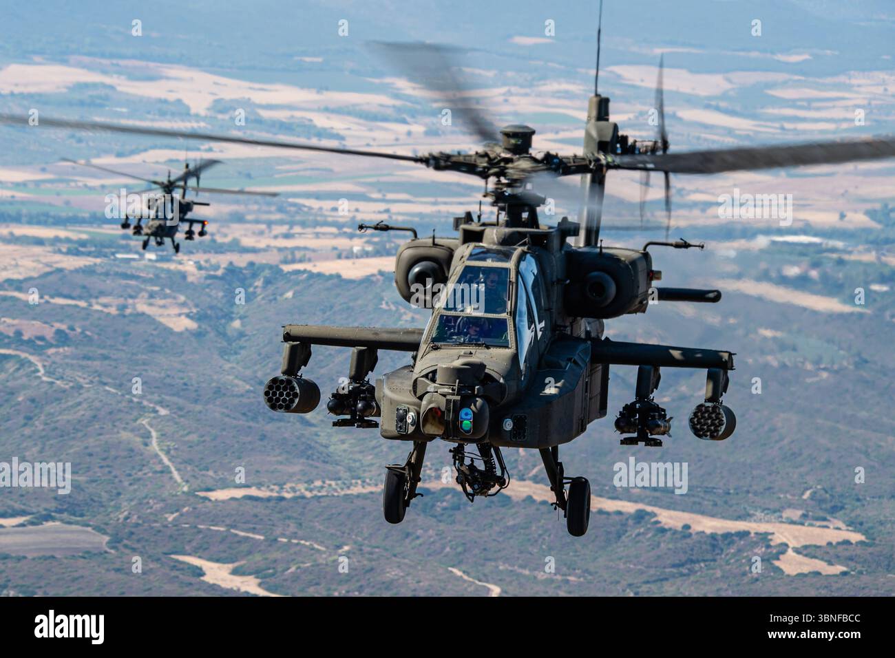 The AH-64DHA Apache, operated by the Greek Hellenic Army, is a battle ...