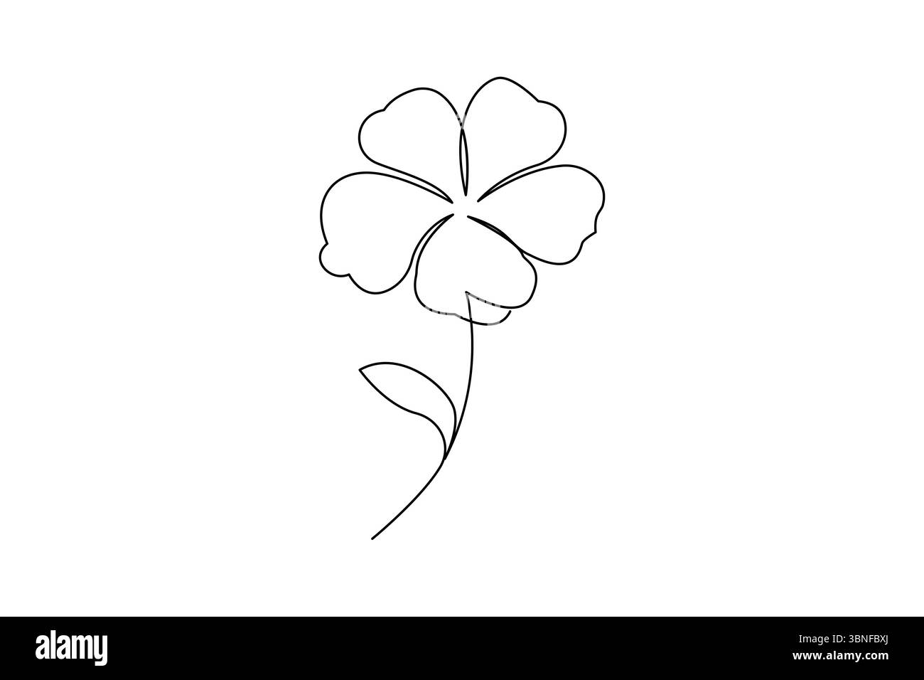 Hibiscus flower one line drawing in minimalist style isolated on white ...