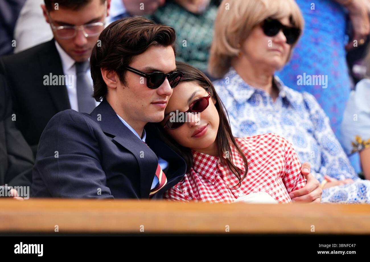 Olivia Rodrigo and Louis Partridge in the Royal Box on day three of the ...