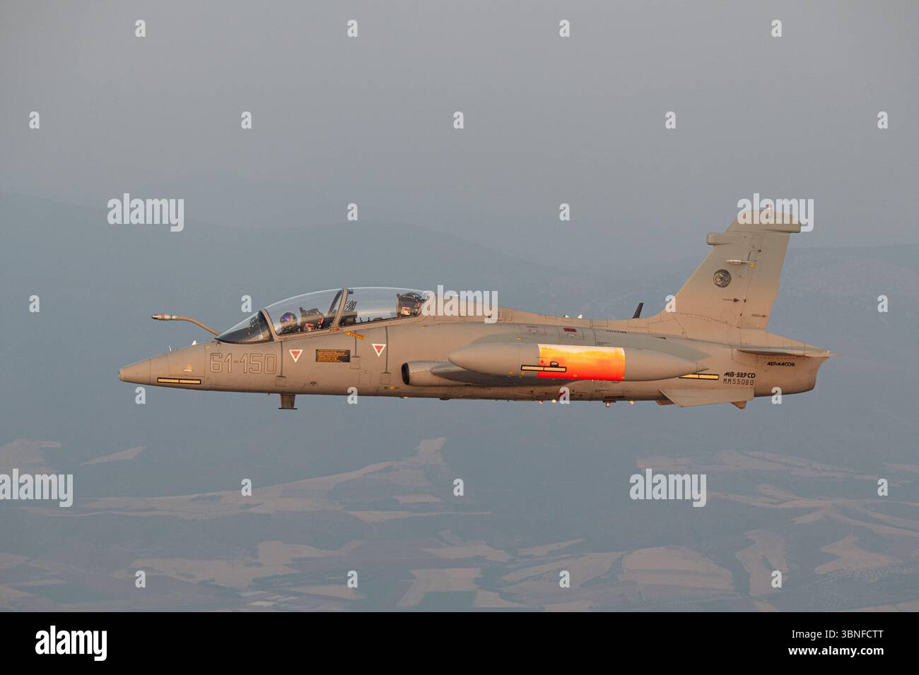 An Italian Air Force MB‑339CD (reg. MM55080, code 61‑150) conducts a ...