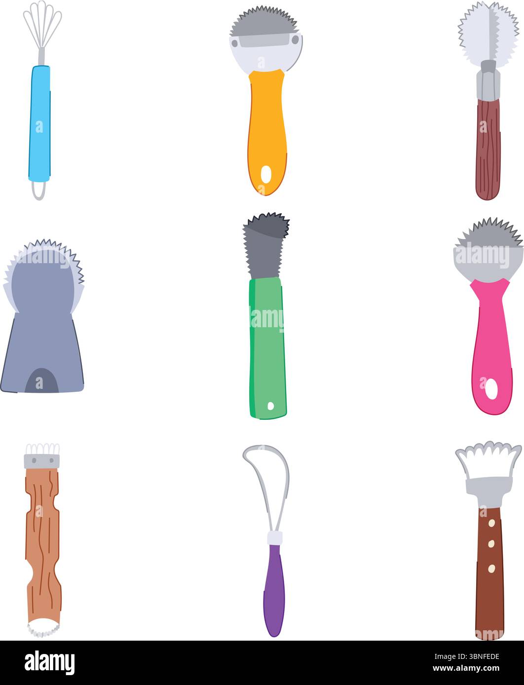 coconut scraper tool set cartoon vector illustration Stock Vector Image ...