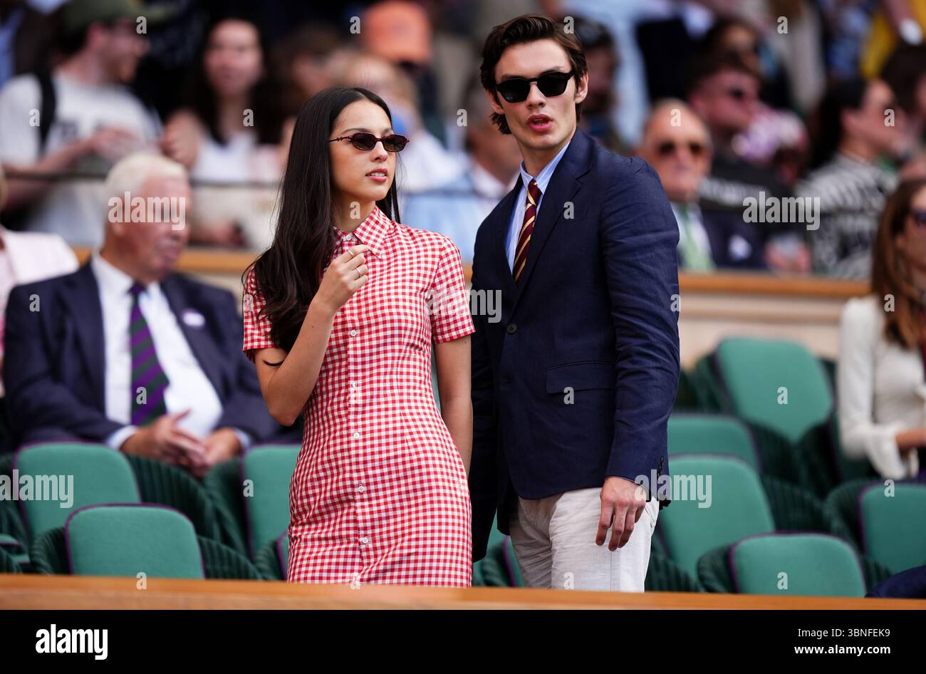 Olivia Rodrigo and Louis Partridge in the Royal Box on day three of the ...