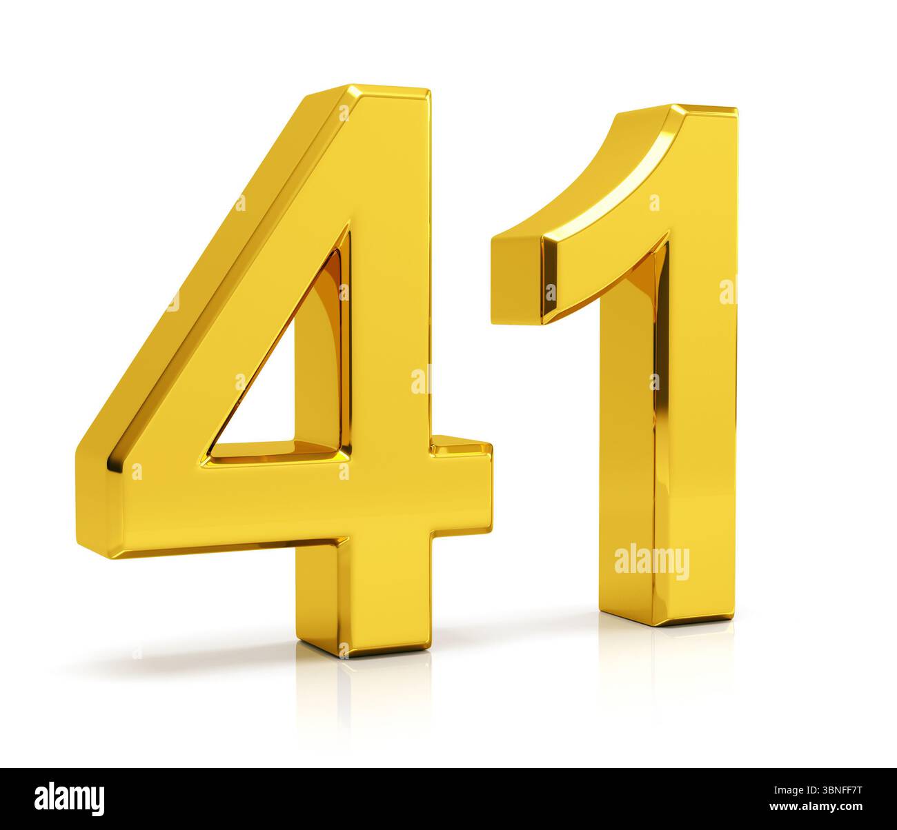 Gold number 41 isolated on white background Stock Photo - Alamy