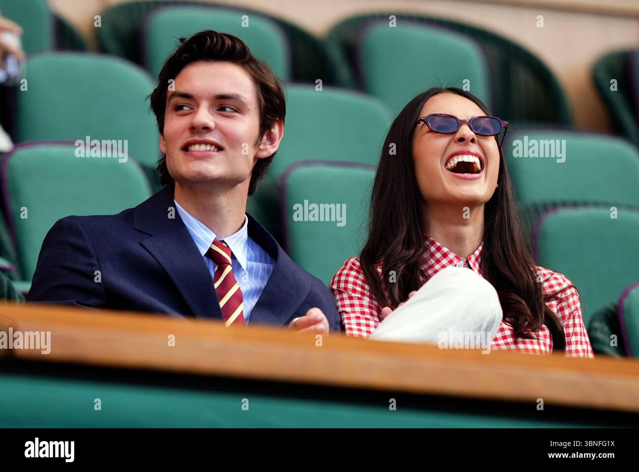 Olivia Rodrigo and Louis Partridge in the Royal Box on day three of the ...