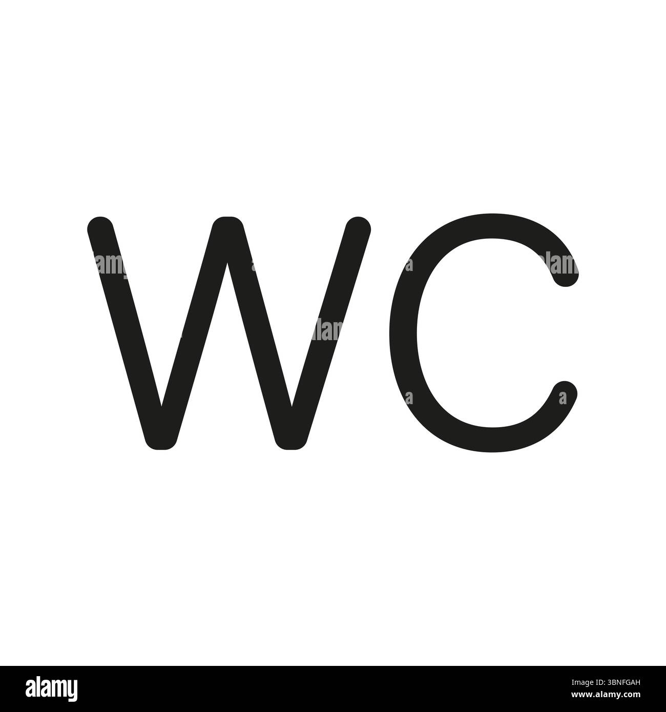 WC sign. Toilet icon. Restroom symbol. Water closet. Editable vector ...