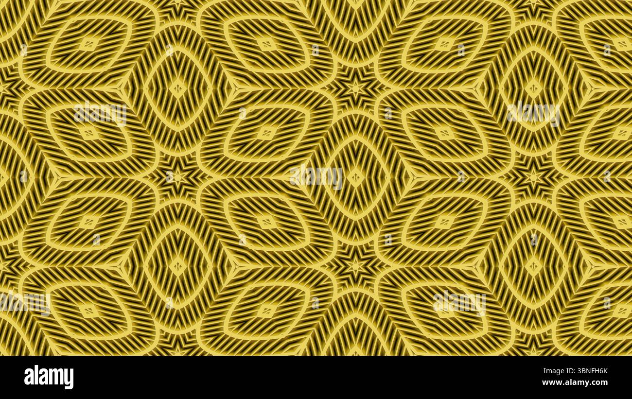 Golden Yellow Symmetrical Leaf Pattern - Seamless Abstract Decorative ...