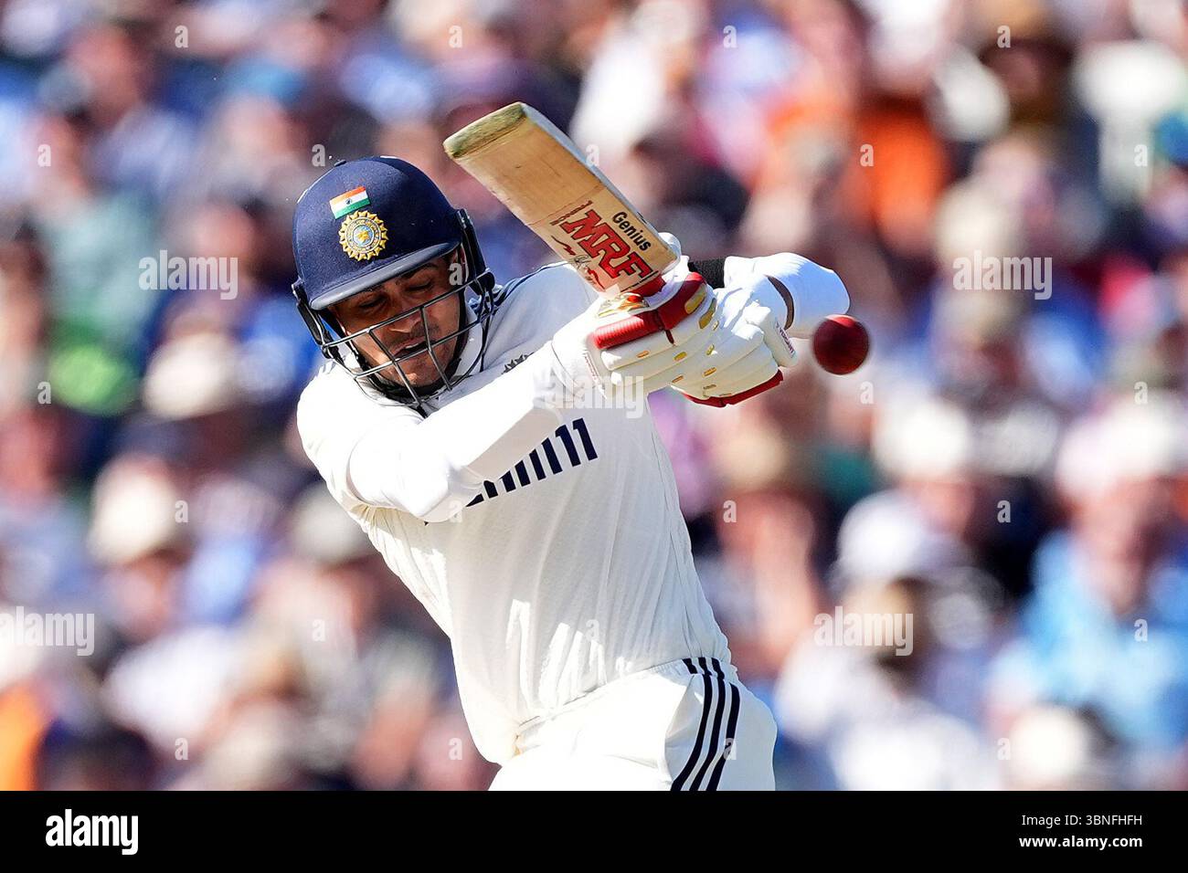 India's Shubman Gill batting on day one of the Second Rothesay Men's ...