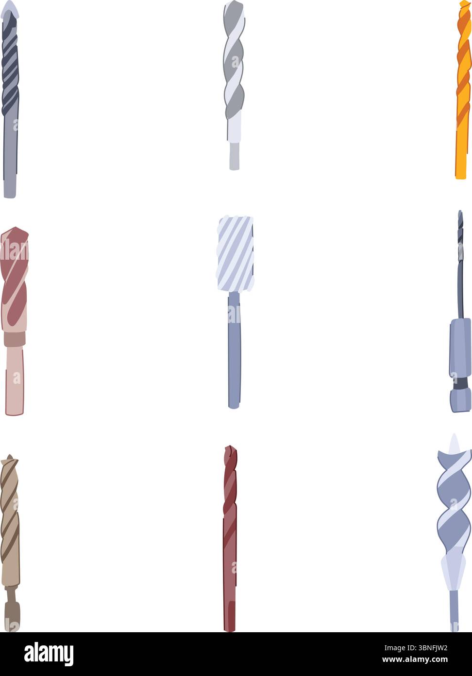 drill bit set cartoon vector illustration Stock Vector Image & Art - Alamy