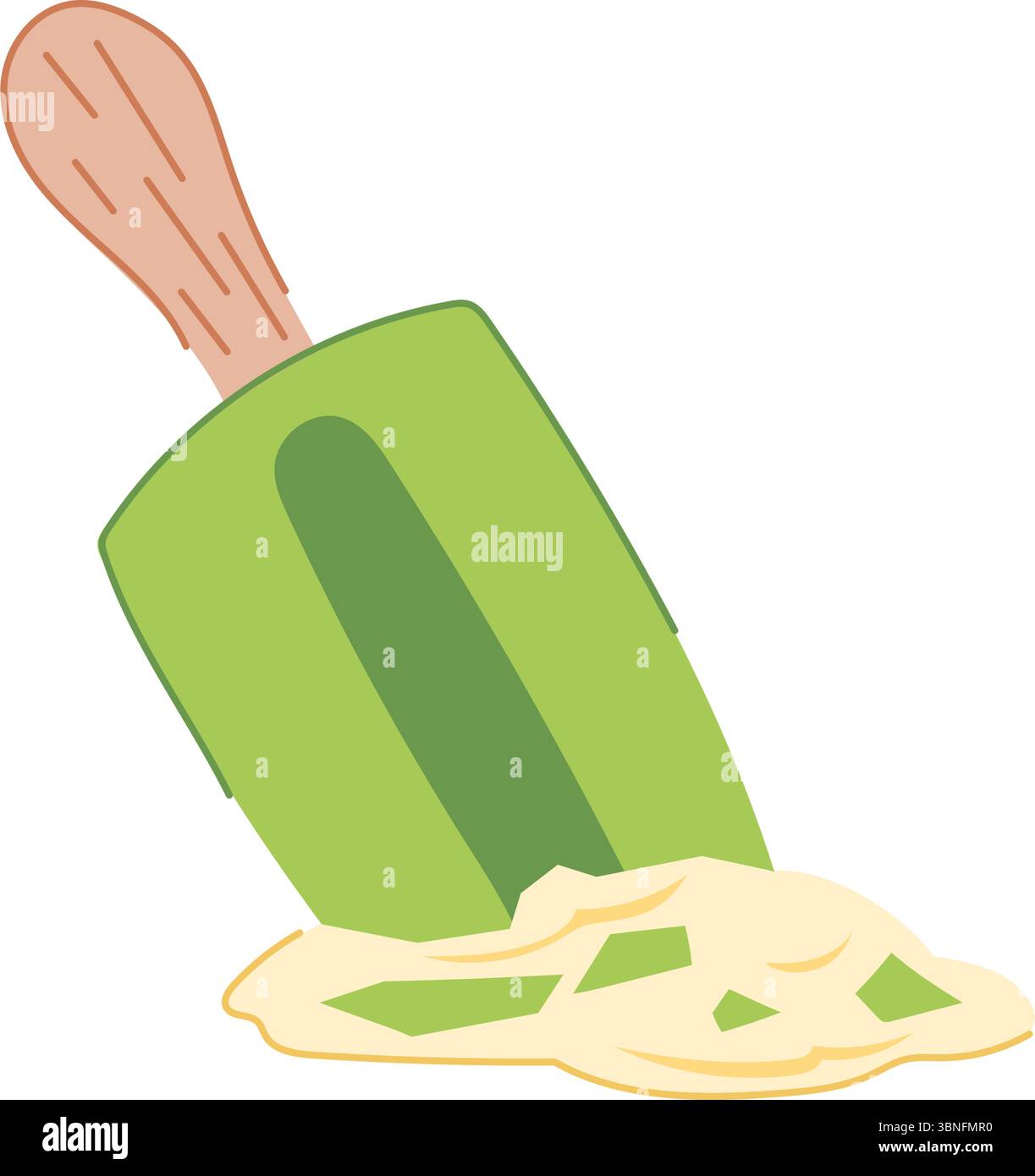 scoop fallen ice cream cartoon vector illustration Stock Vector Image ...