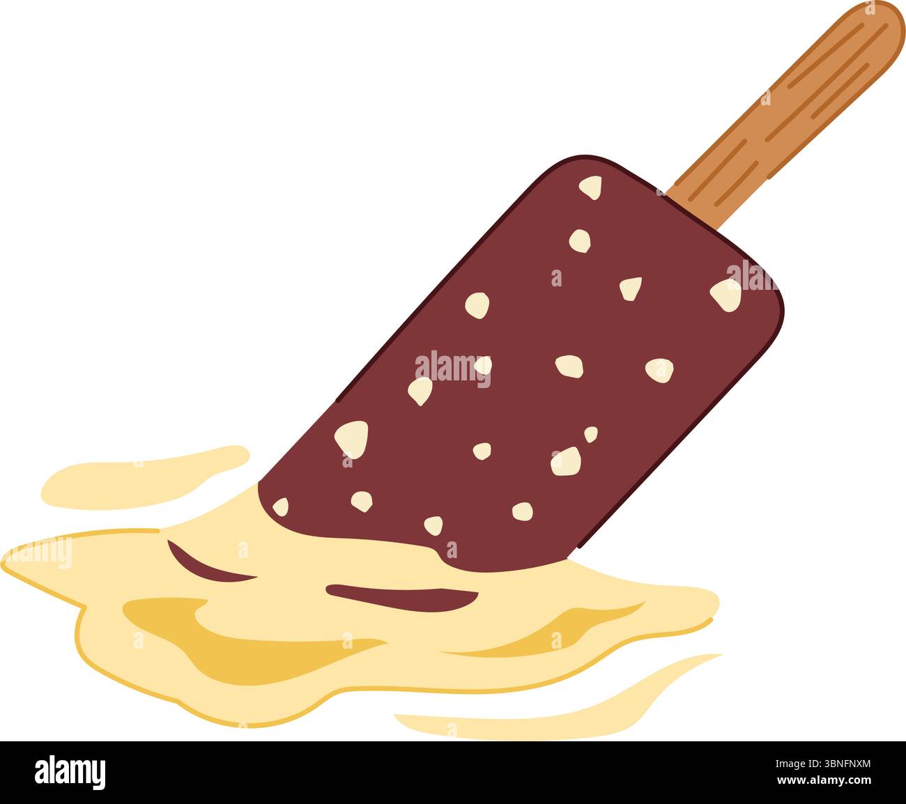 summer fallen ice cream cartoon vector illustration Stock Vector Image ...