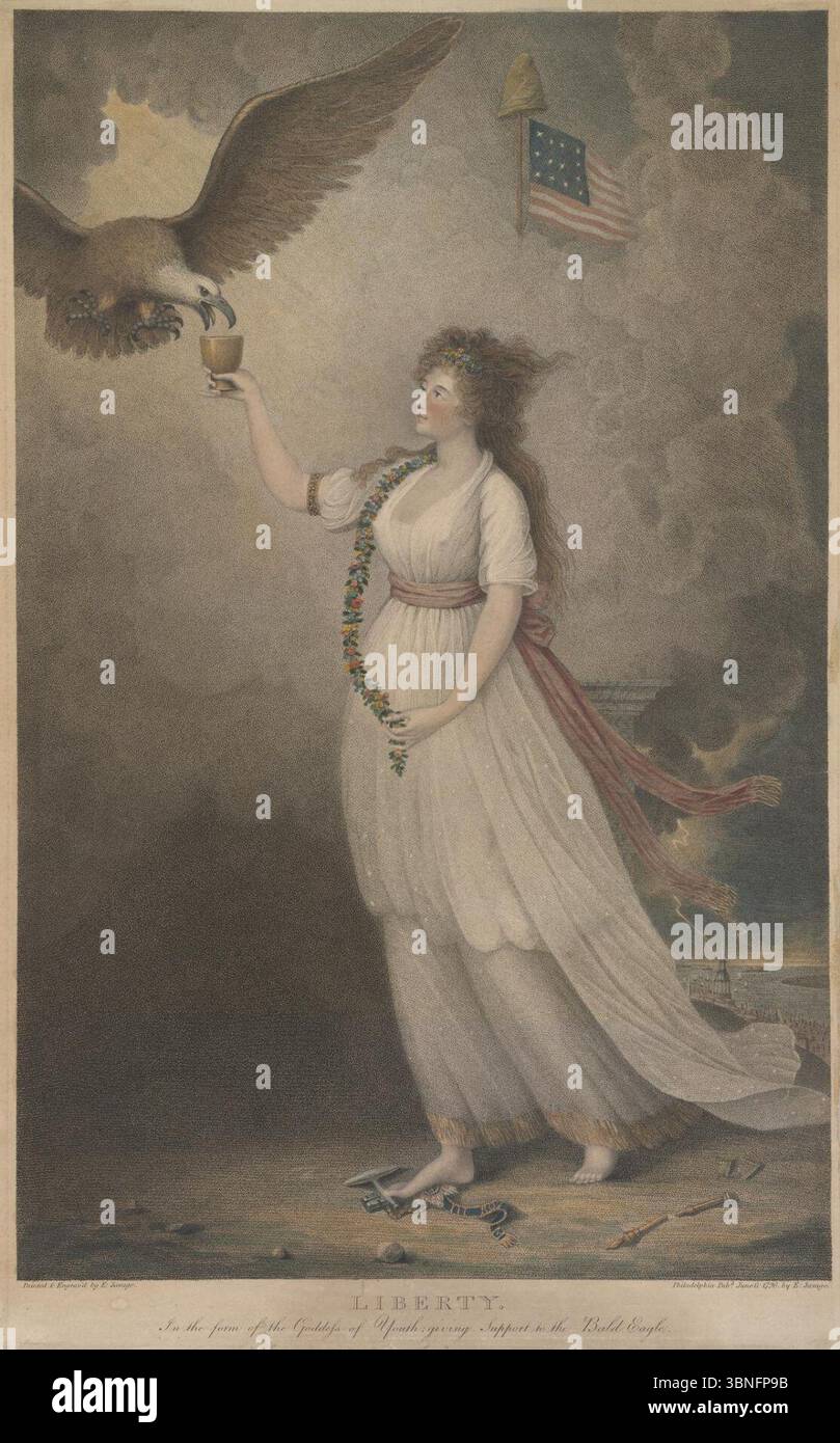 Liberty, In the form of the Goddess of Youth, giving Support to the ...