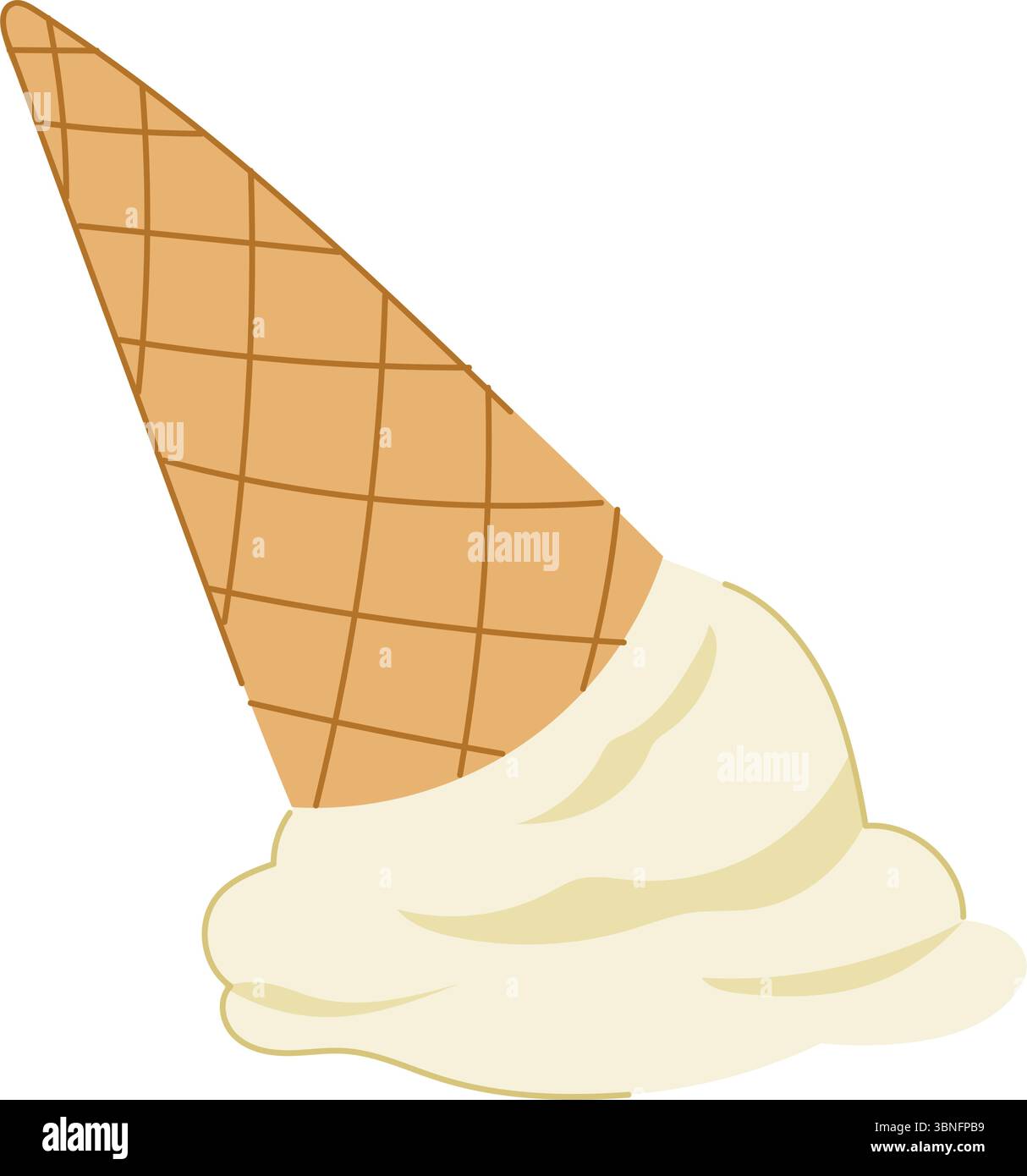 chocolate fallen ice cream cartoon vector illustration Stock Vector ...